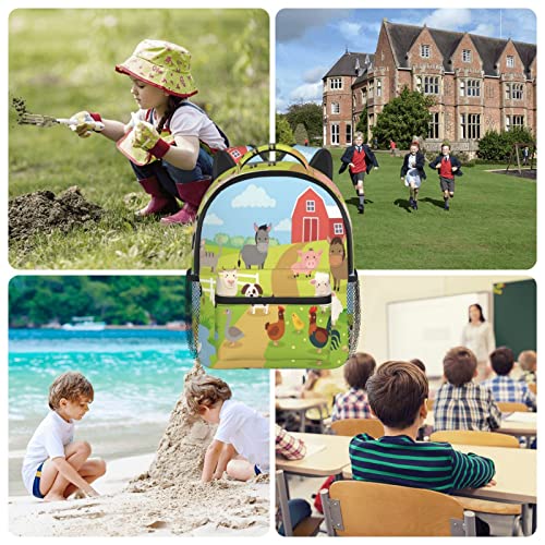 KiuLoam Farm Animals Kids Backpacks For Toddler Boys And Girls Preschool Backpack With Chest Strap 12 Inch
