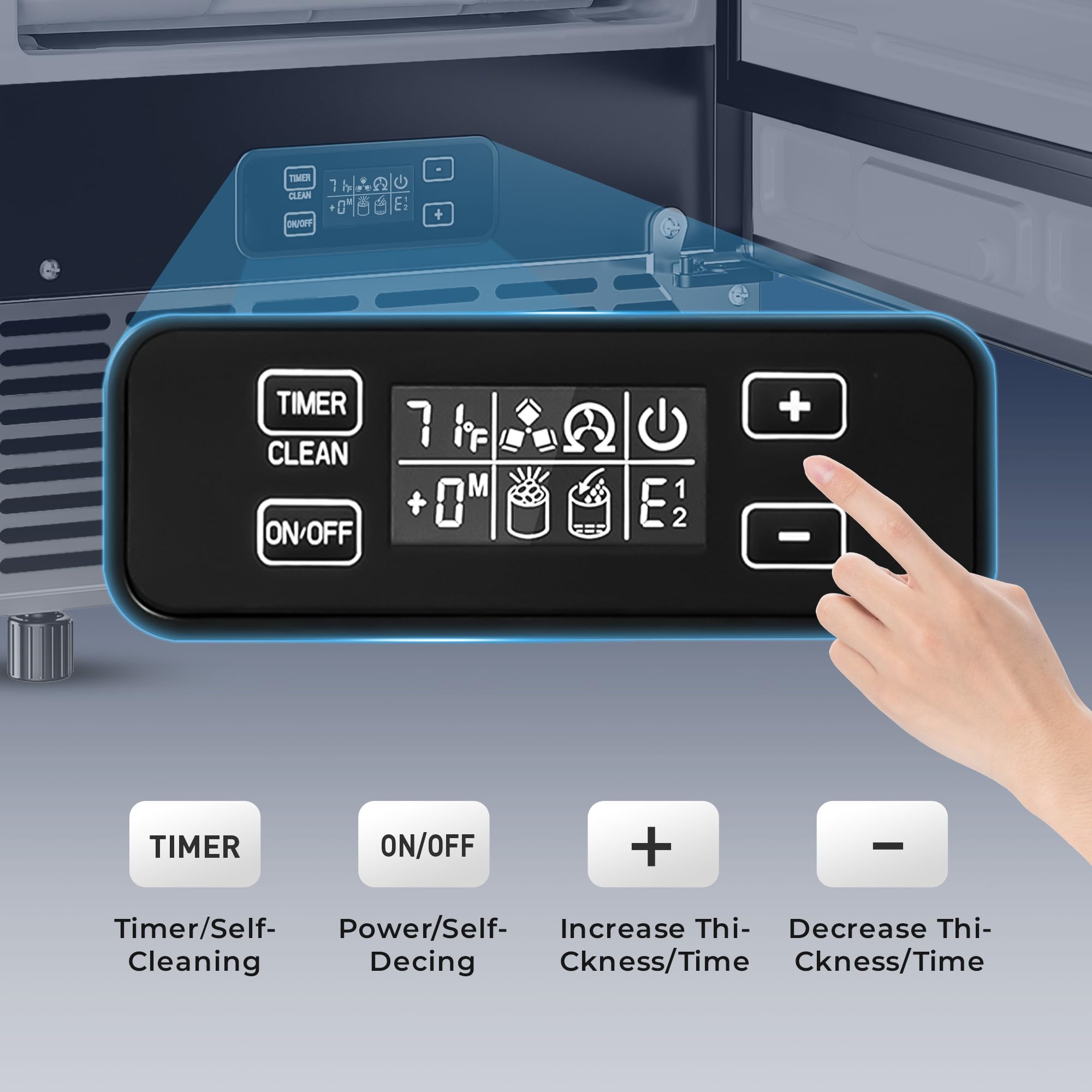 ICEVIVAL Commercial Under Counter Ice Maker Machine, 80Lbs/Day with 24lbs Ice Storage, Built-in Drain Pump/Automatic Cleaning/Timing Setting/Smart LCD Panel, Ideal for Both Home and Commercial Use