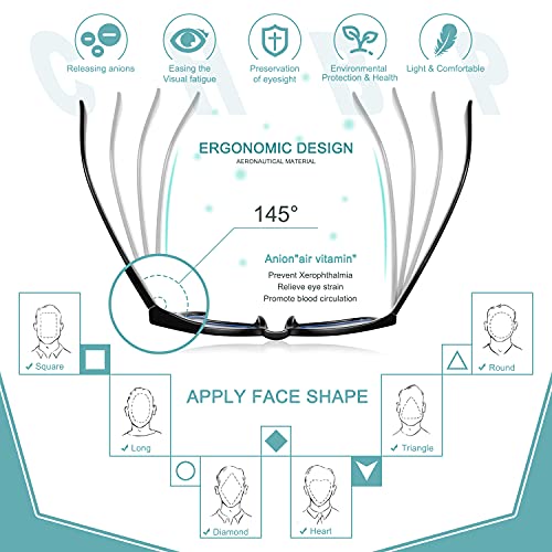 CHBP Blue Light Blocking Glasses - 6pack for Women/Men Computer Reading Gaming Anti Eyestrain Blue Light Glasses Non Prescription