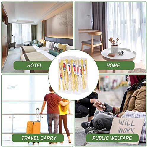 Xuezoioy Disposable Toothbrushes with Toothpaste,200 Pack Yellow Hollow Individually Wrapped Disposable Travel Toothbrushes Kit in Bulk for Homeless,Nursing Home,Hotel,Charity