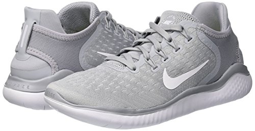 Nike Free Rn 2018 Sz 6.5 Womens Running Wolf Grey/White-White-Volt Shoes