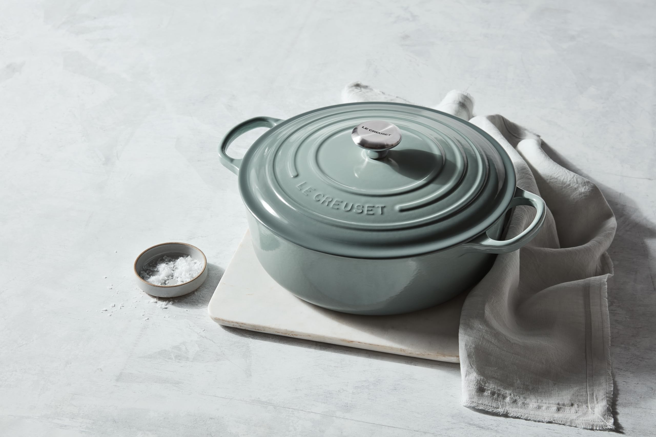 Le Creuset Enameled Cast Iron Signature Round Wide Dutch Oven, 6.75 qt., Oyster