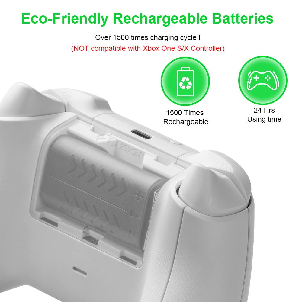 Cooling Fan for Xbox Series X Mviioe Xbox Series X Cooling Stand with 1400mAh Rechargeable Battery Pack and Dual Controller Charger Ports (Only Compatible with Xbox Series x)
