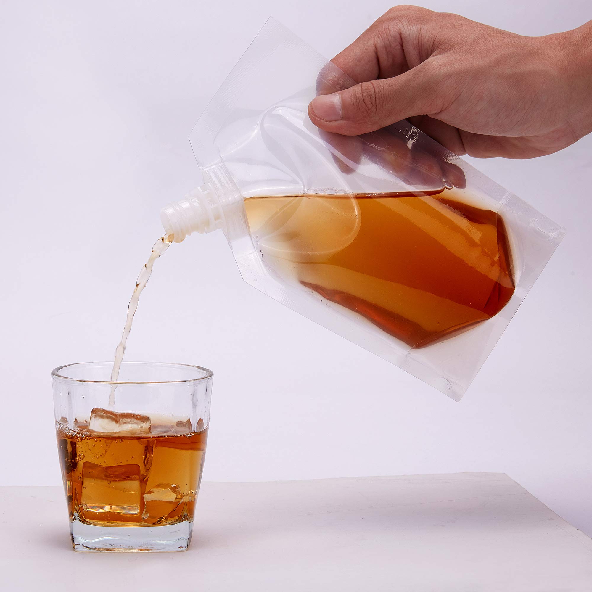 Concealable And Reusable cruise sneak flask Pouches flask kit Rum Runner Plastic Bags for Sneak to go flask (8OZ-6PCS)