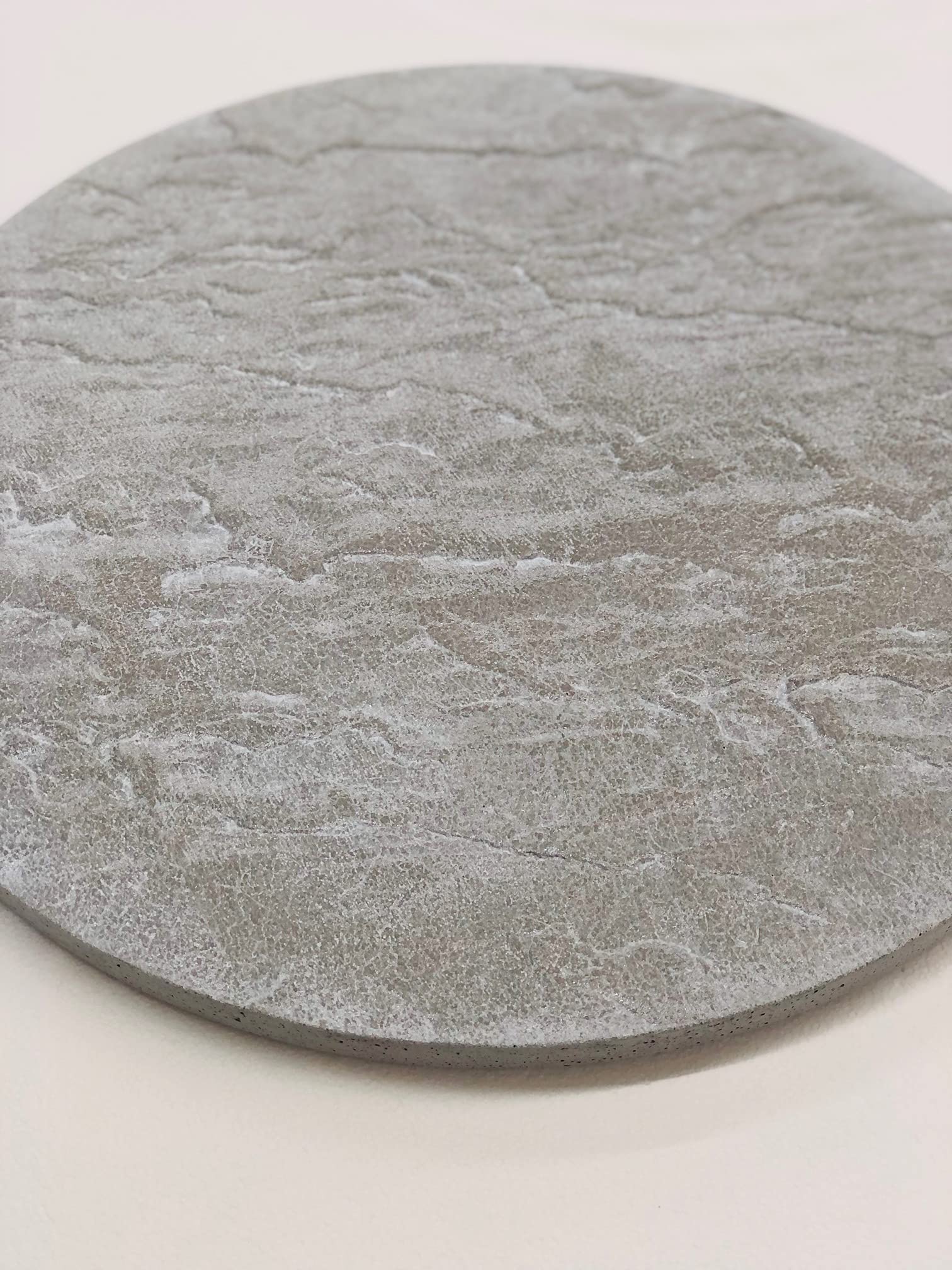 Concrete Cement Lazy Susan Unique, Hand Crafted, Gray, Turntable, 360 Degree Swivel, Made in The USA, Home Decor by Concrete Resurrection (White Wash 24" Diameter)