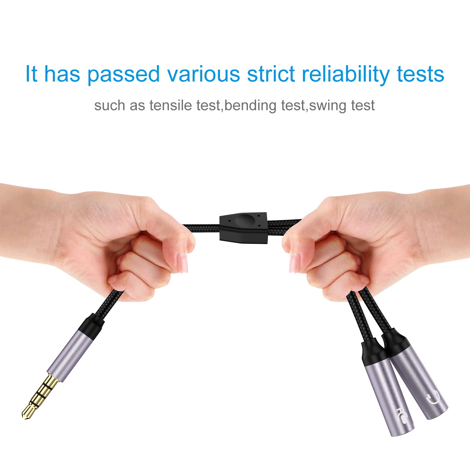 Paloxy 3.5mm Combo Audio Adapter Cable(2 Pack) Compatible for PS4,PS5,Xbox One S,for Switch,Tablet,Mobile Phone,PC Gaming Headsets and New Version Laptop Grey