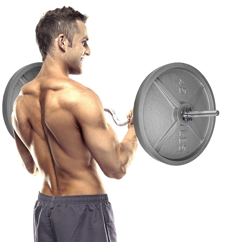 Crown Sporting Goods SWGT-504 Olympic Style Iron Weight Plate, 25 lb