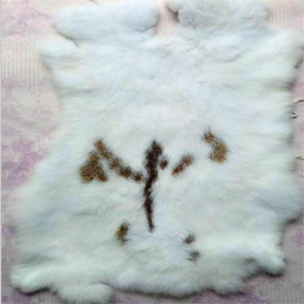 Natural Spotted Color Rabbit Fur Pelt Hide(10" by 12" with Sewing Quality Leather) - Soft Professionally Tanned 1PCS