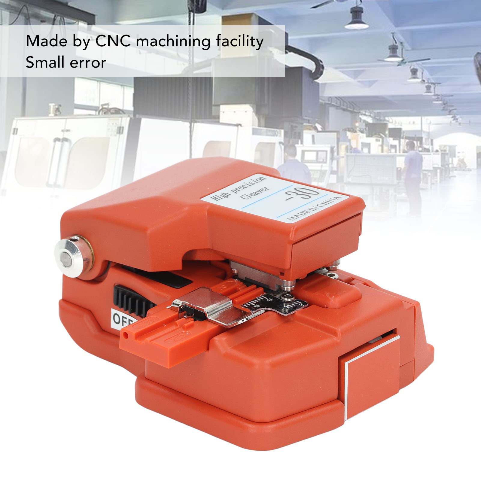 Fiber Cleaver, High Accuracy Fiber Optic Cutter Aluminum Alloy Tungsten Steel ABS Stable Performance Thickened Unbreakable for Net Installation(Orange)