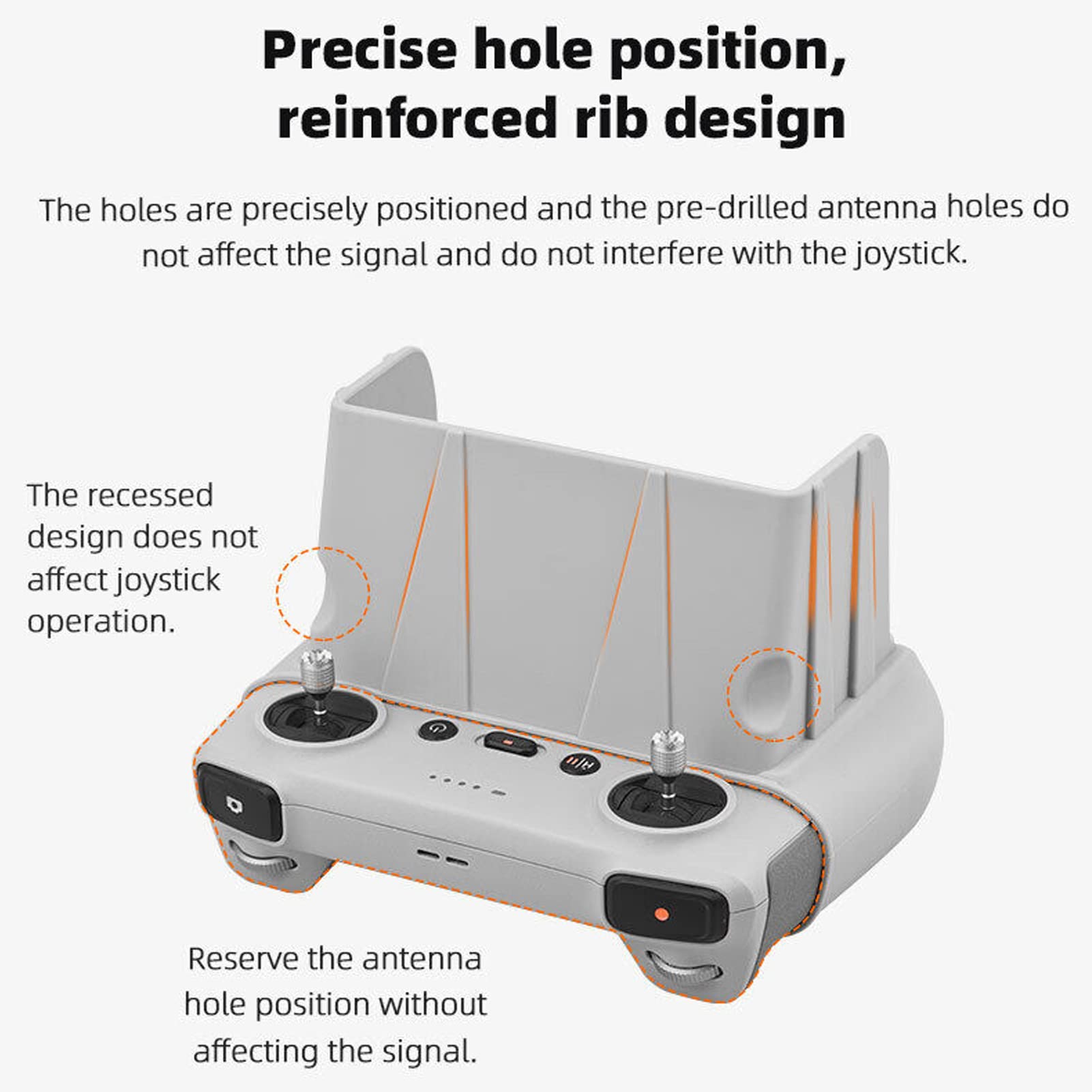 Drone Controller Silicone Cover, Precise Hole Anti Scratch Anti Drop Drone Controller Shading Hood Anti Deformation 3 Sides Blackout for Outdoor Shooting(Gray)