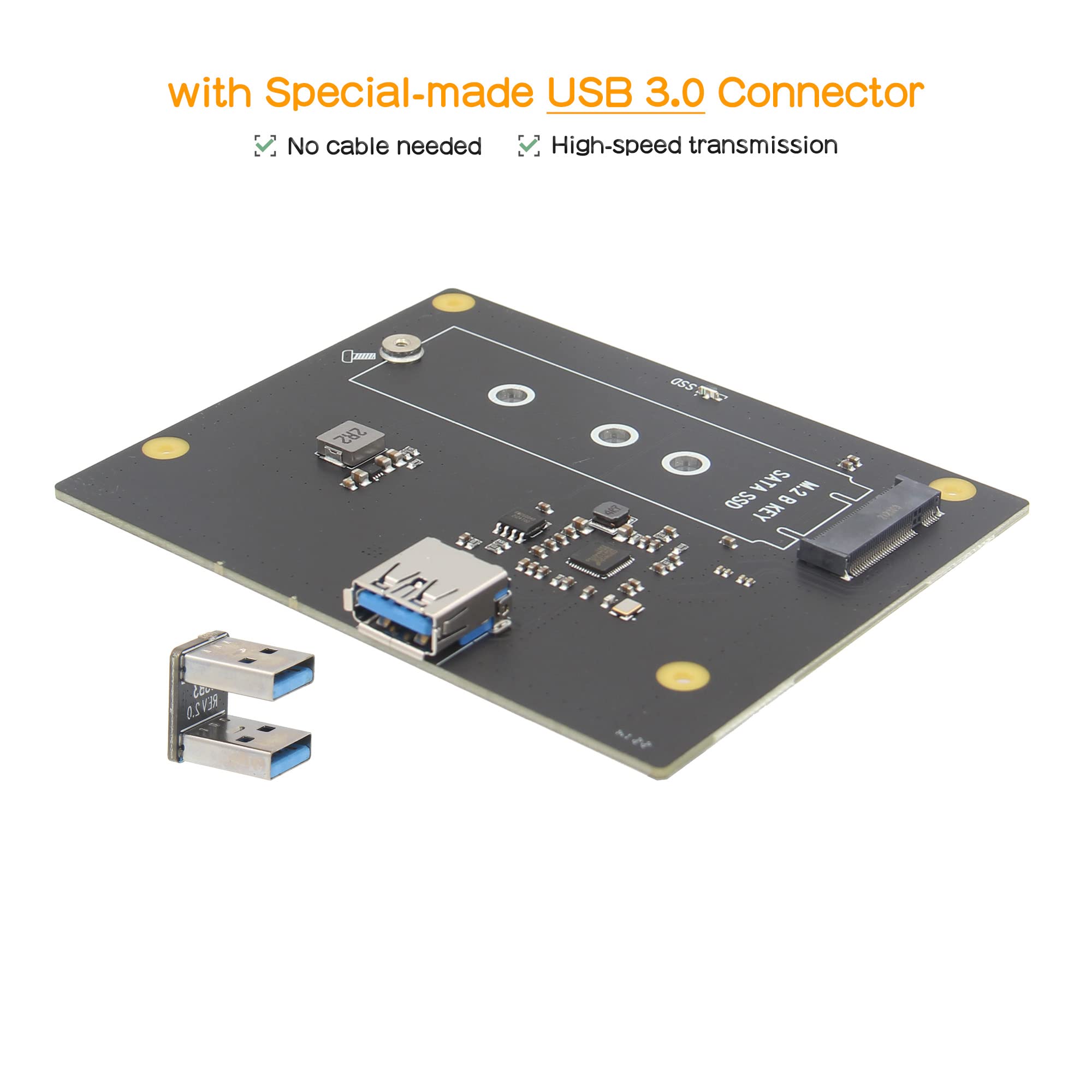 Geekworm T150 M.2 NGFF SATA SSD Storage Expansion Board Support Key-B 2242/2260/2280 SSD Compatible with Jetson Nano 2GB/4GB
