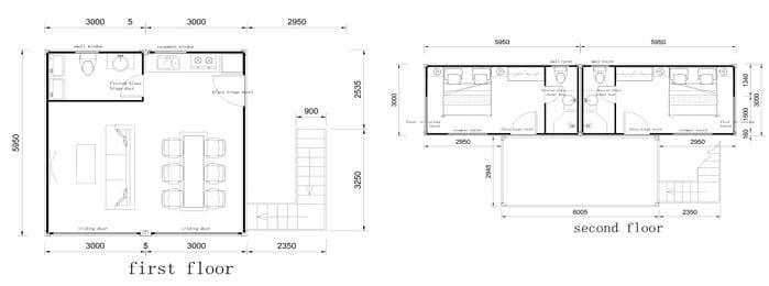 Generic Prefabricated House 2 bedrooms with Attached Bath, Dining and tv Lounge, Require Assembly., Grey, SAF 018