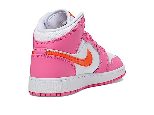 Jordan Boy's Air Jordan 1 Mid (Big Kid) Pinksicle/Safety Orange/White 4 Big Kid M