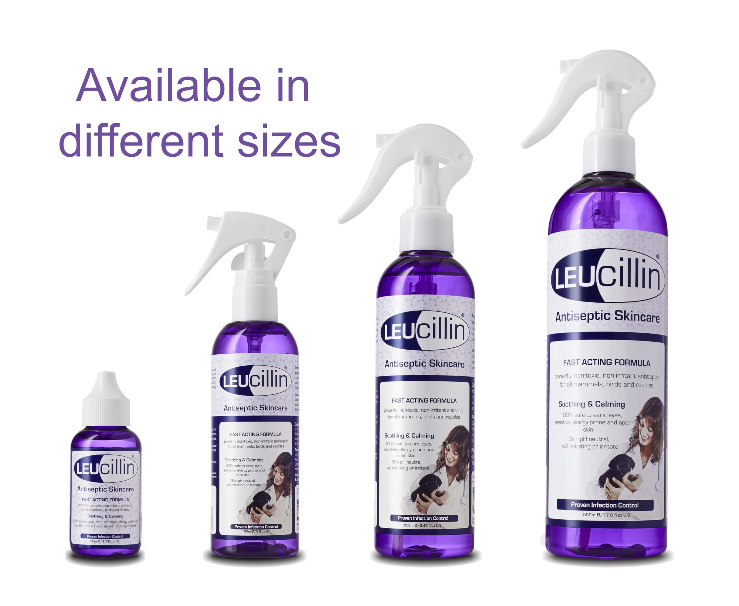 Leucillin Natural Antiseptic Spray for Dogs, Soothes Itchy Skin and Promotes Healing, Effective Treatment for Dogs, Wound and Skin Care Solution for Pets, First Aid Kit Essential - 150ml