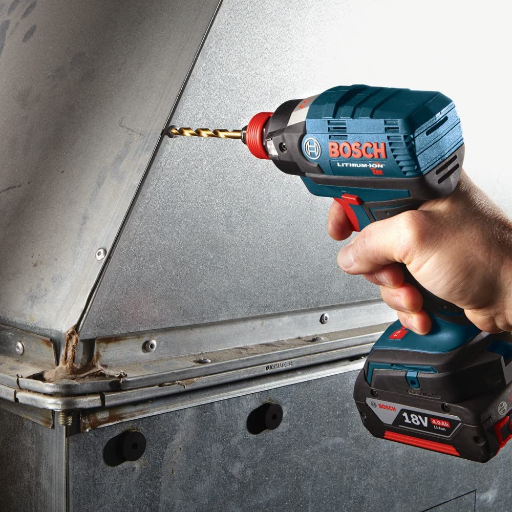 BOSCH TI9IM 9-Piece Assorted Set Titanium Nitride Coated Metal Drill Bits with Included Case Impact Tough with Impact-Rated Hex Shank Ideal for Heavy-Gauge Carbon Steels, Light Gauge Metal, Hardwood