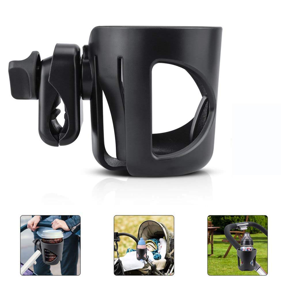 Cup Holder for Stroller, Yisscen Pram Cup Holder with Two Clips and One Hook - Adjustable Drink Universal Cup Holder Perfect for Stroller, Pushchair, Bikes and Wheelchair