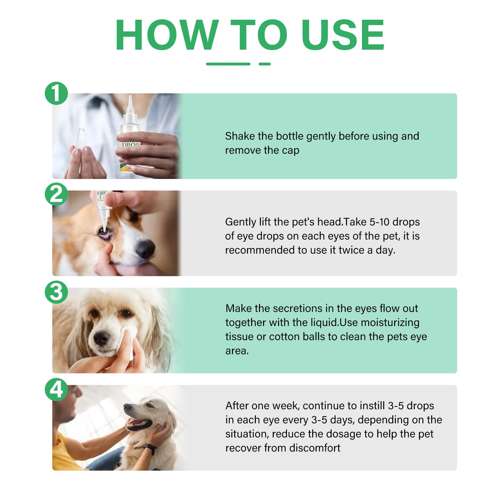 JUSTSWAG Dog Eye Drops, Effective Dog Eye Drops for Dogs, Infection Treatment- Relieve Pink Eyes and Allergy Symptoms, Improve Dryness