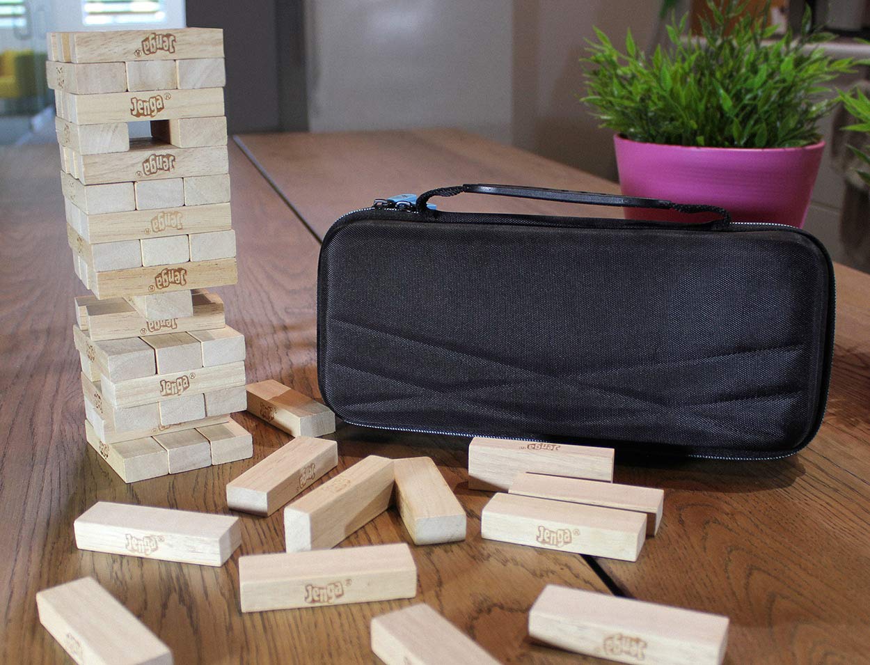 TUDIA EVA Empty Hard Carrying Case Compatible with Jenga Blocks 54 Pieces [Do NOT fit Giant Jenga]/ Wooden Tumbling Tower Game/Stacking Building Blocks [CASE ONLY, Blocks NOT Included]