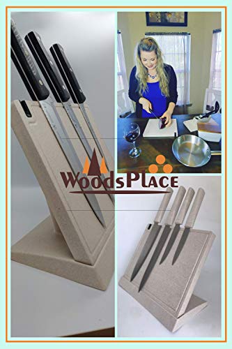 KnifeMaster Magnetic Knife Block | Multifunctional Knife Stand with Knife Sharpener | Detachable Cutting Board | Utensil Holder | Durable and Sturdy Magnetic Knife Holder