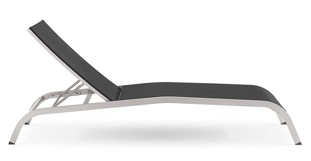 Modway Savannah Outdoor Patio Mesh Chaise Lounge Chair in Black