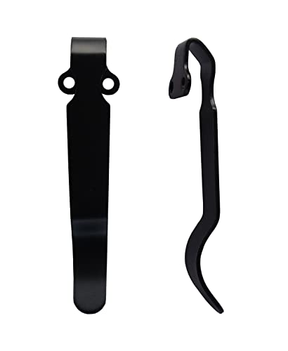 KNIFIUS 2 pcs Deep Carry pocket clips,Titanium Alloy Pocket Clip for EDC Knife, Practical Waist Accessories for Outdoor (B)