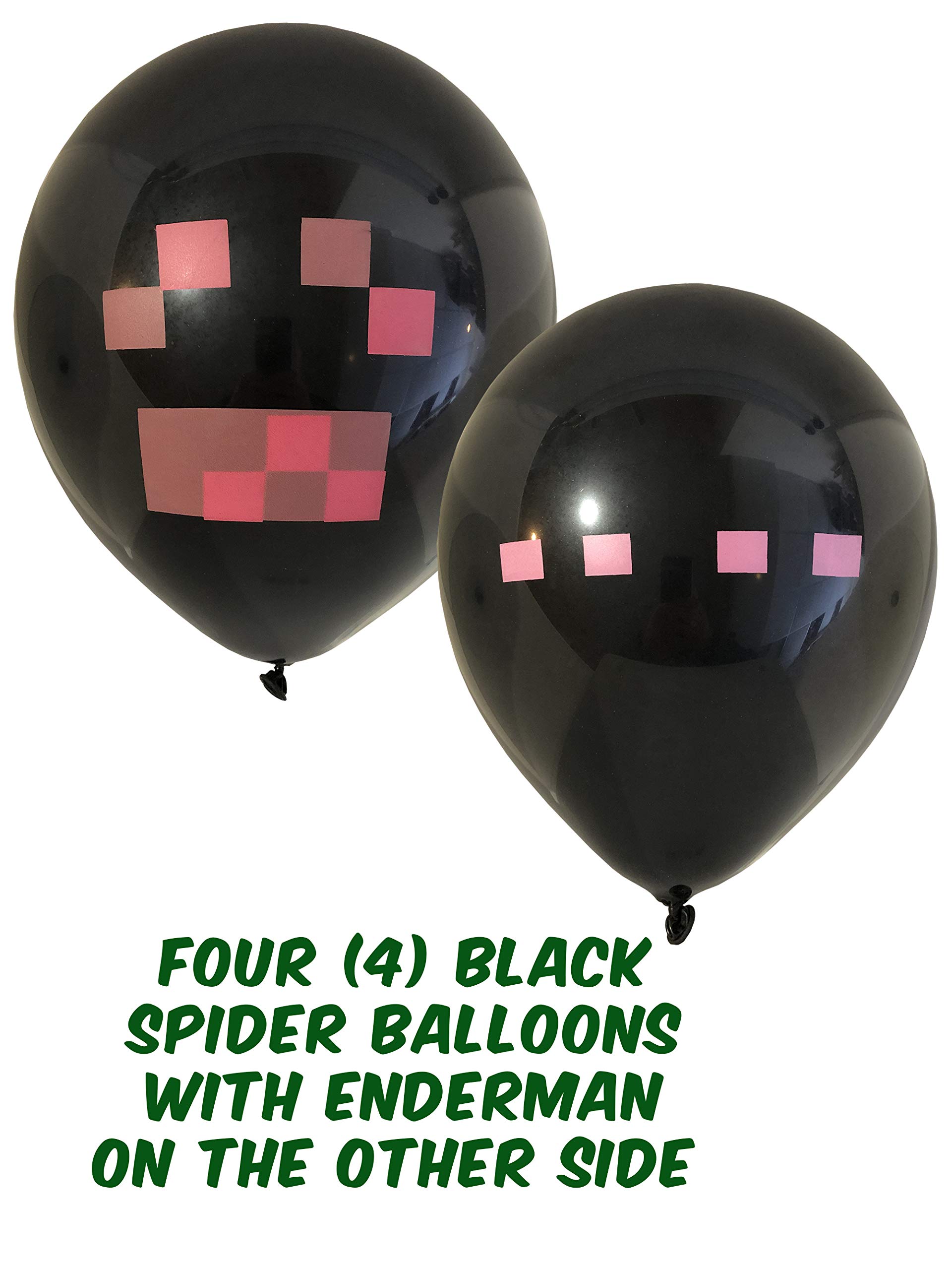 Party Ninja 24 Pack of Extra Large Pixel Miner Crafting Birthday Balloons - Double Sided Prints - 12" Party Balloons For Birthday Party Decorations