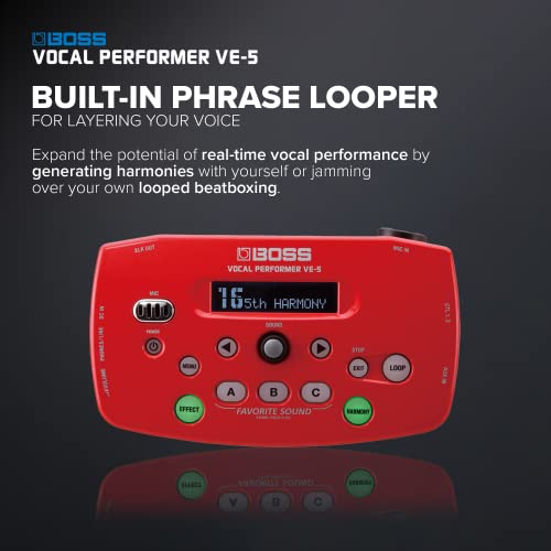 Boss VE-5 Vocal Performer Effect Processor (Red)