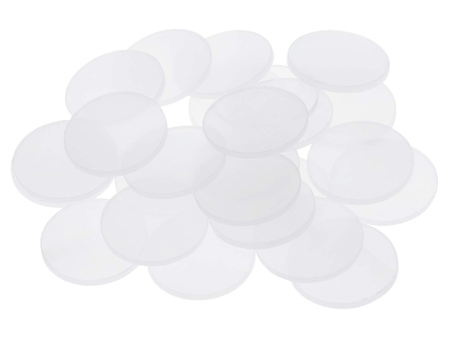 Tupalizy 1 Inch Clear Circular Acrylic Game Accessories Miniature Bases Flat Discs Counter Markers for Miniature Stands, Tabletop Decor, , Terrain Building and Cake Decoration, 1.5mm Thick, 25 Pack