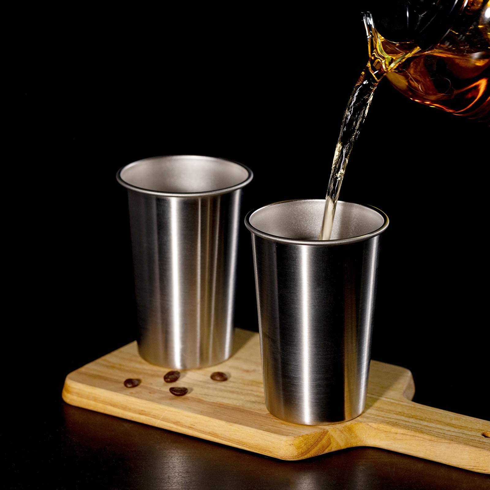 MEWAY Premium Stainless Steel Cups 16 oz Pint Cup Tumbler (12 Pack) - Premium Metal Cups - Stackable Durable Cup,Chilling Beer Glasses, for Travel, Outdoor, Camping, Everyday