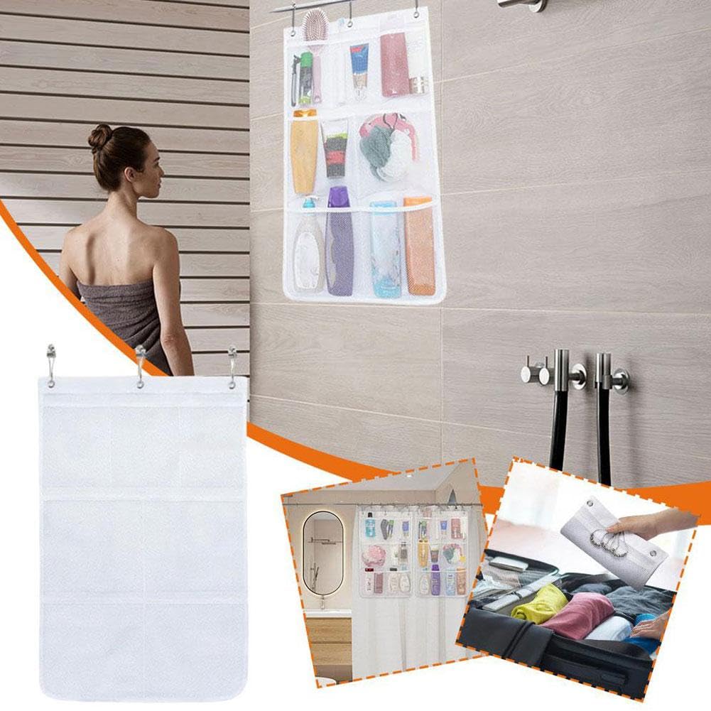 HFLWYWD Shower Organizer,7 Pockets Hanging Shower Organizer with Quick Drying Mesh,Portable Space Saving Shower Caddy Hanging,Bathroom Organizer to Hold Soap, Shampoo (1pcs)