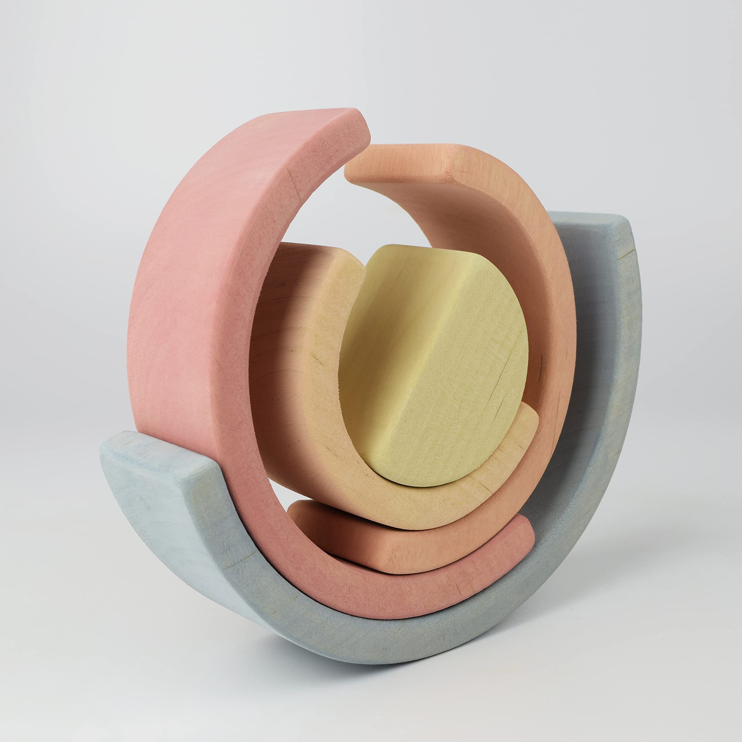 EcoWorkshop Rainbow Stacking Toy Rainbow Stacker 5 Pcs Pastel Rainbow