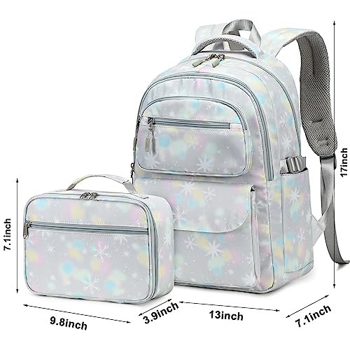 Joyfulife Kids Backpack for Girls Backpack with Lunch Box Elementary Primary Middle School Bags Bookbags for Teen Students