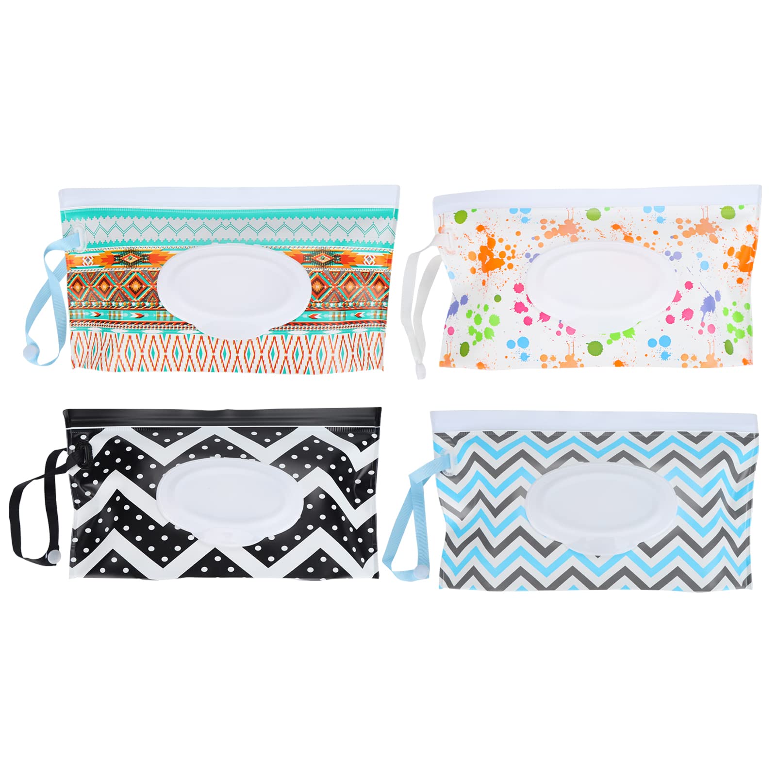 Portable Wet Wipe Pouch, Lanyard Suitable Size Refillable Wet Wipe Holder for Kitchens for Bathrooms for Baby Rooms