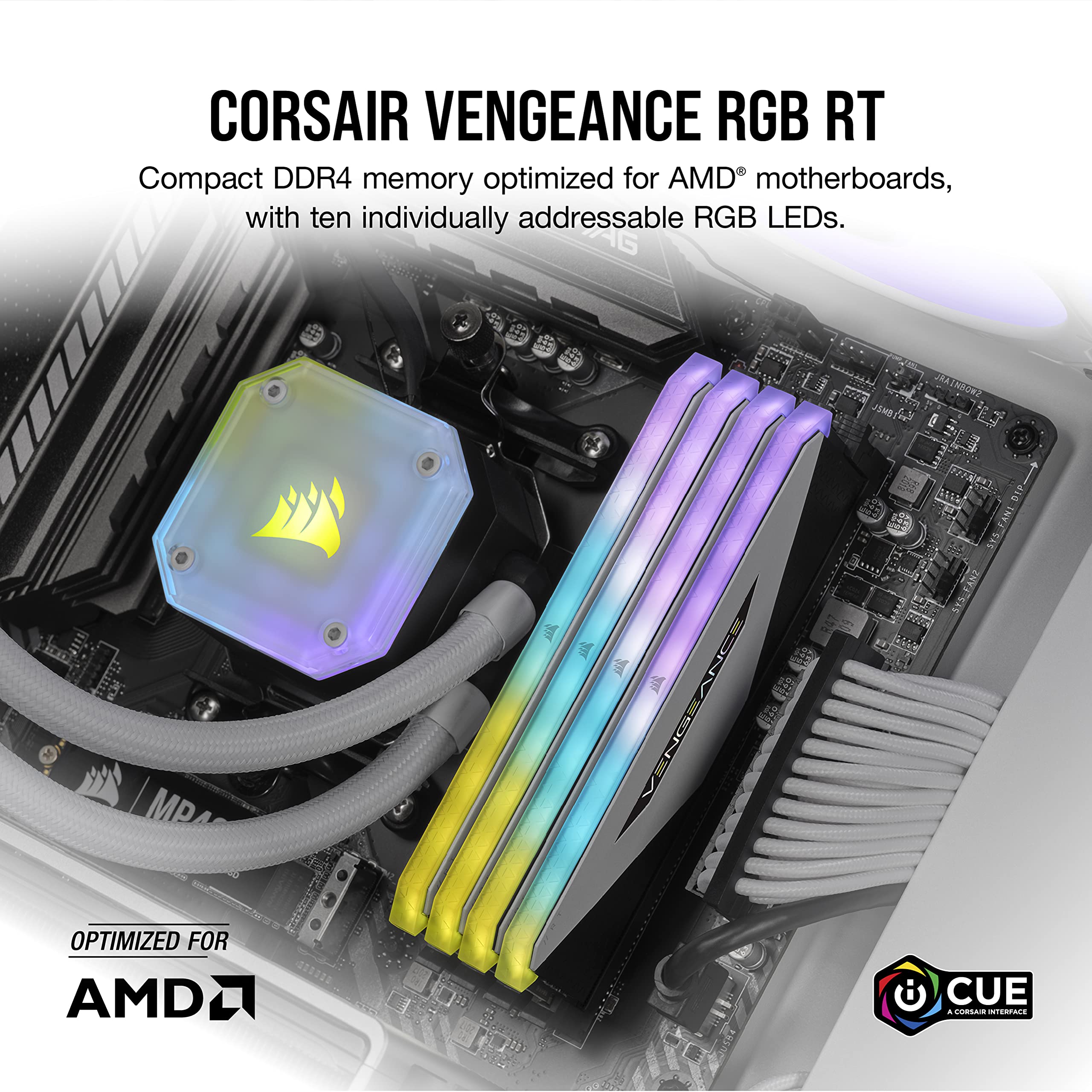 CORSAIR Vengeance RGB RT 64GB (2x32GB) DDR4 3200 (PC4-25600) C16 1.35V Desktop Memory