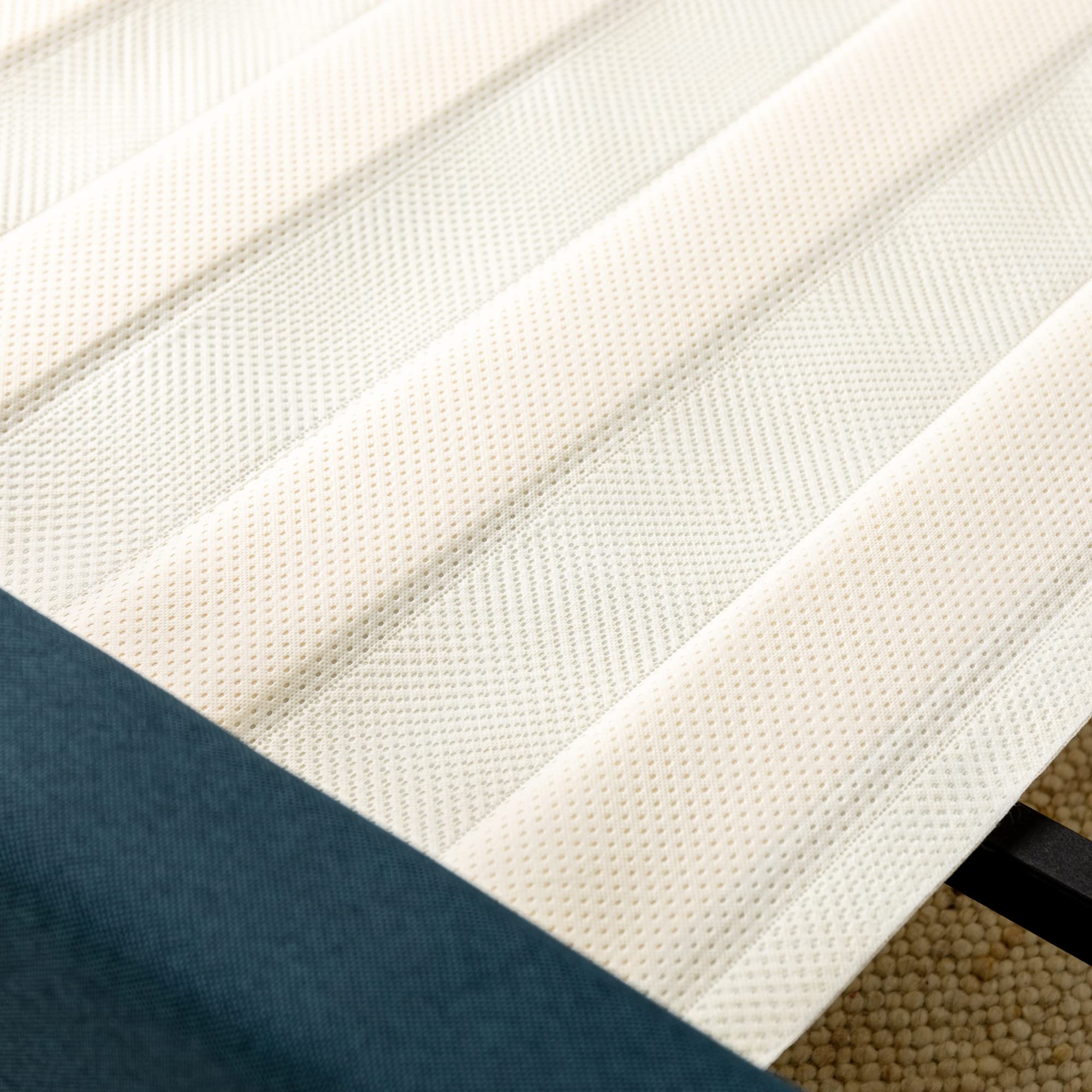 Mellow Fabric Covered Wood Slats, Bunkie Board Mattress Support, Box Spring or Bed Slat Replacement, Queen, Beige
