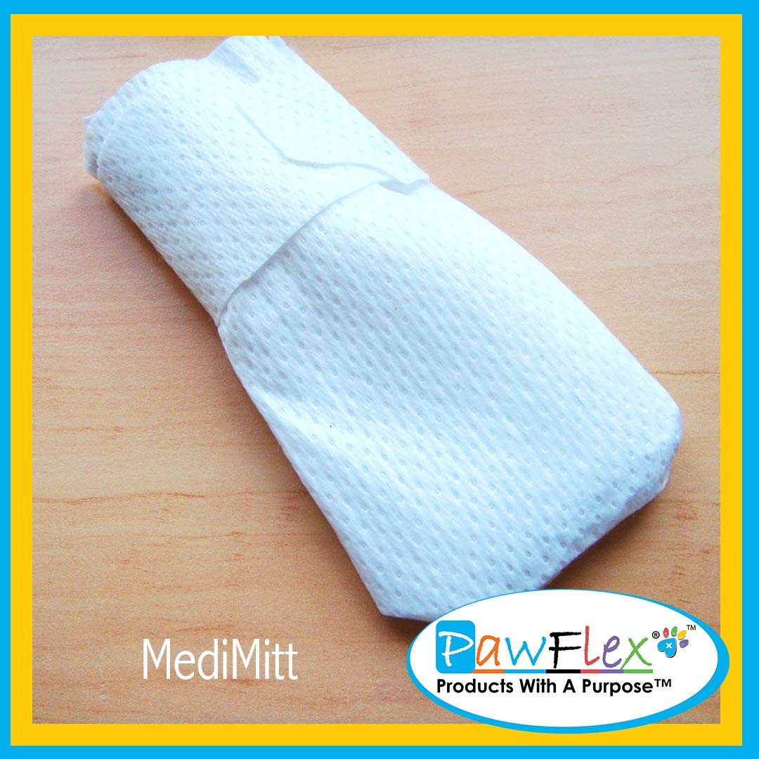 PawFlex Medimitt Paw Bandages for Dogs, Cats and Pets Medical Booties, First aid for Paws Non Slip, Non Adhesive, Breathable,Disposable, Washable, Adjustable Strap, Value Pack (X-Small 12-Pack)