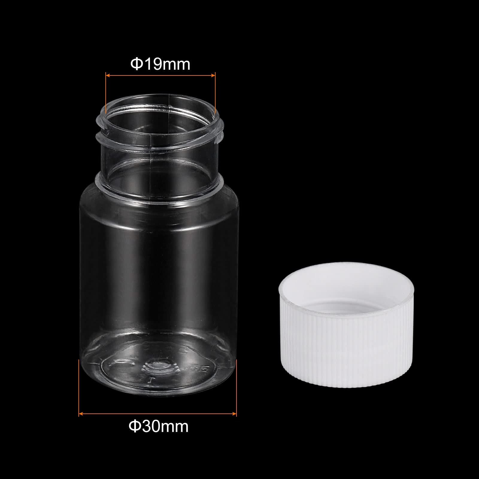 uxcell Plastic Lab Chemical Reagent Bottle 20ml/0.7oz Wide Mouth Sample Sealing Liquid Storage Container 10pcs