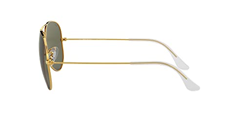 Ray-Ban RB3025 Classic Aviator Sunglasses, Gold/Green Polarized, 58 mm