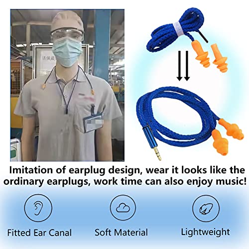 KNTARU Earplugs Earphones ,EarPlug Headphones for Work,Slack Off,Noise Suppression,Hearing Protection,Study,Sleep,Travel,Fitness,Construction site,Production line,Noisy Places