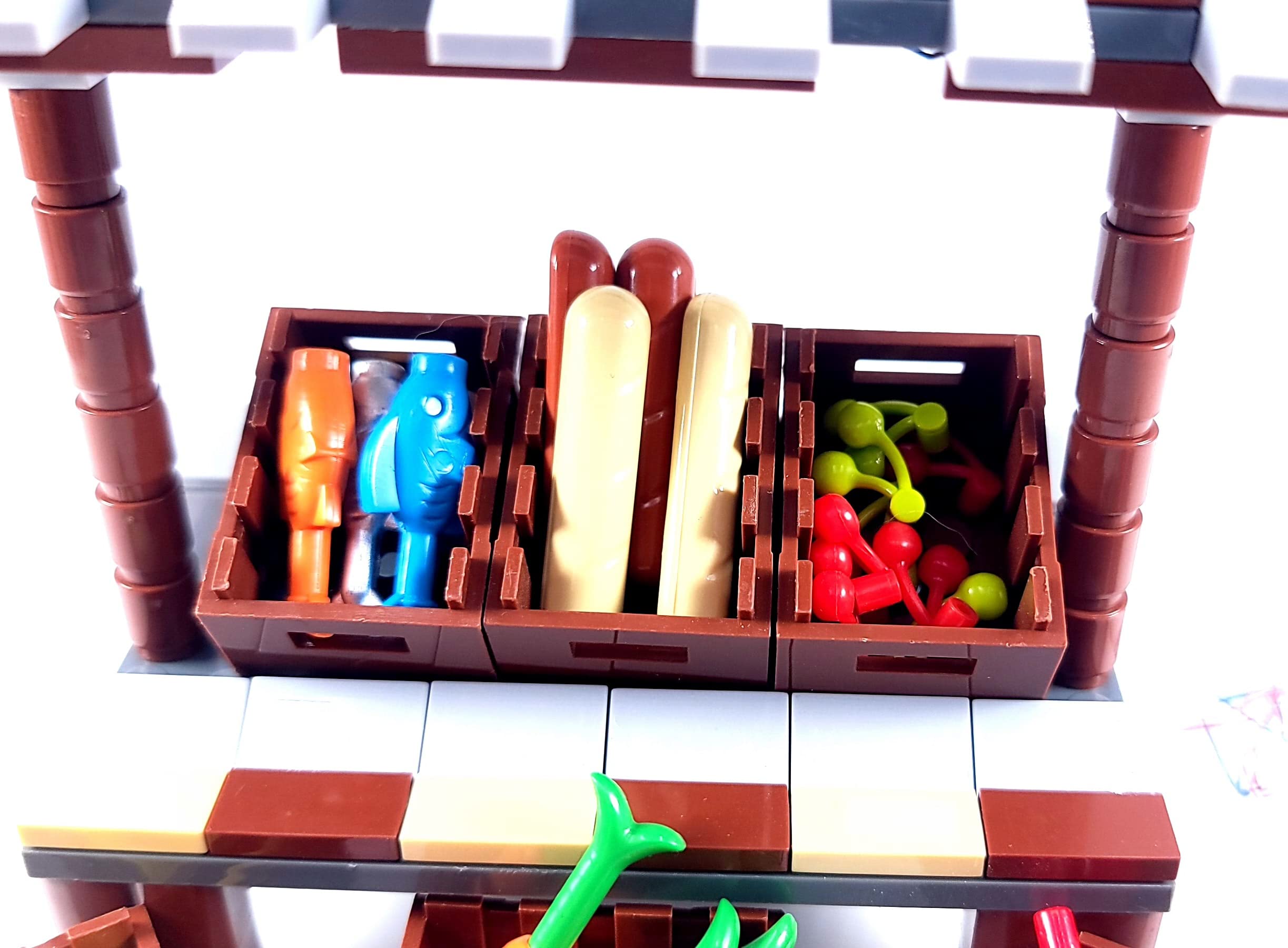General Jim's Modular Building Blocks City or Restaurant Themed Toy Bricks Sets (Farmers Market Fruit Stand)