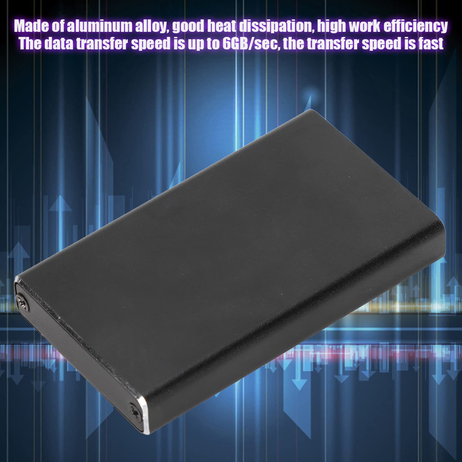 Mobile Hard Disk Box, Aluminum Alloy USB3.0 External HDD Enclosure, 6GB Fast Transmission,Up to 1TB Mass Storage, Plug and Play,for Windows XP/Vista/7/8/10, for OS X 8.6, Linux
