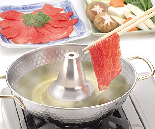 Pearl Metal Warakuan HB-5969 Stainless Steel Shabu-shabu Pot, 10.2 inches (26 cm), Made in Japan, Gas Fire Only