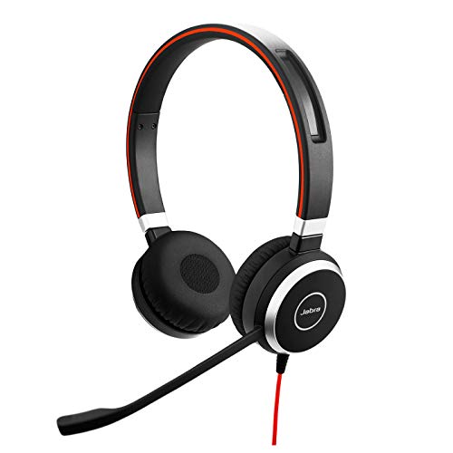 Jabra Evolve 40 Professional Wired Headset, Stereo, UC-Optimized â Telephone Headset for Greater Productivity, Superior Sound for Calls and Music, 3.5mm Jack/USB Connection, All-Day Comfort Design