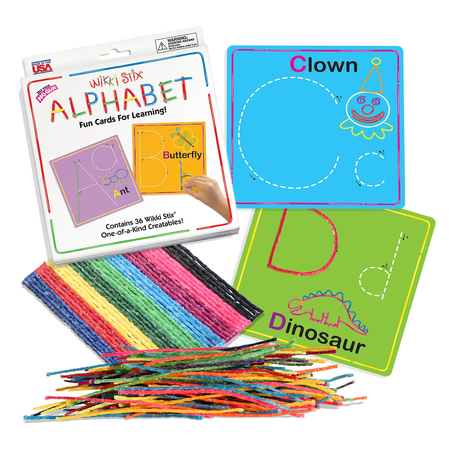 Education Toys for Kids Alphabet Cards Set, Helps with Proper Stroke Letter Formation, Supplemental Learning Tool for Kids, Educational, Engaging and Fun by Wikki Stix & Nature Pak
