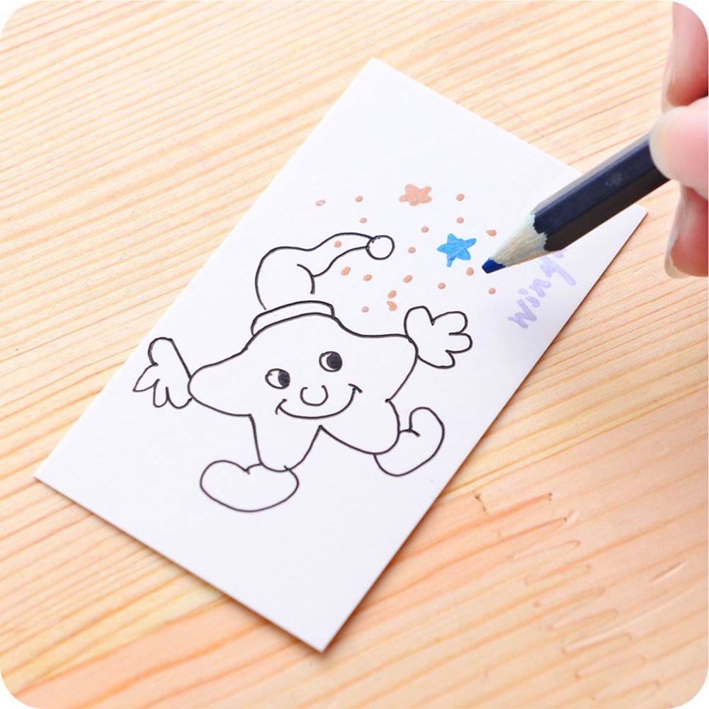CREATIVE HOBBIES 100pcs Kraft Paper Double-Sided Blank Cards Business Cards Word Card Message Card DIY Gift Cards for Handwriting Doodle White 100 Sheets