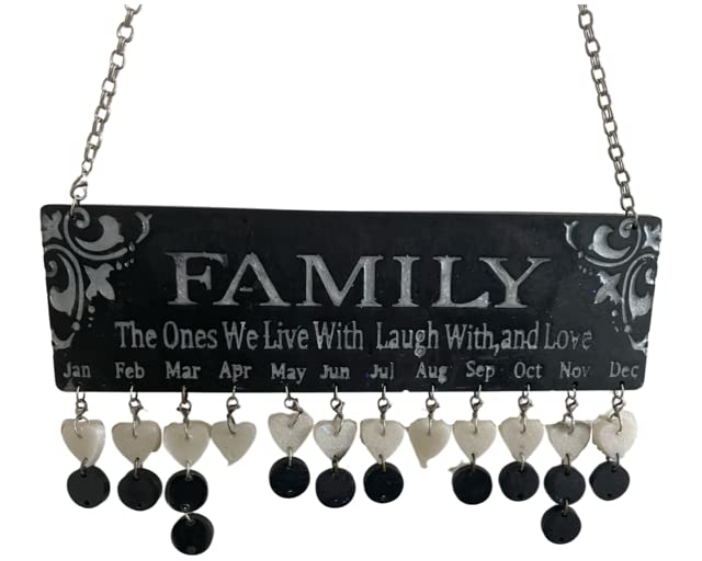Customizable Family Birthday and Anniversary Reminder Wall Hanging DIY Calendar w/Free Metallic Craft Pen-