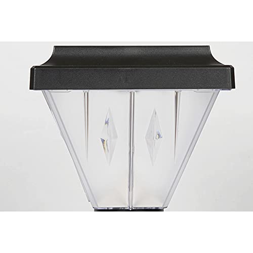 JSBDPHW Outdoor Waterproof LED Pillar Lamp Solar Post Light Double Wing Simple Plastic Column Light Wall Garden Gate Base Light Deck Light Lawn Light