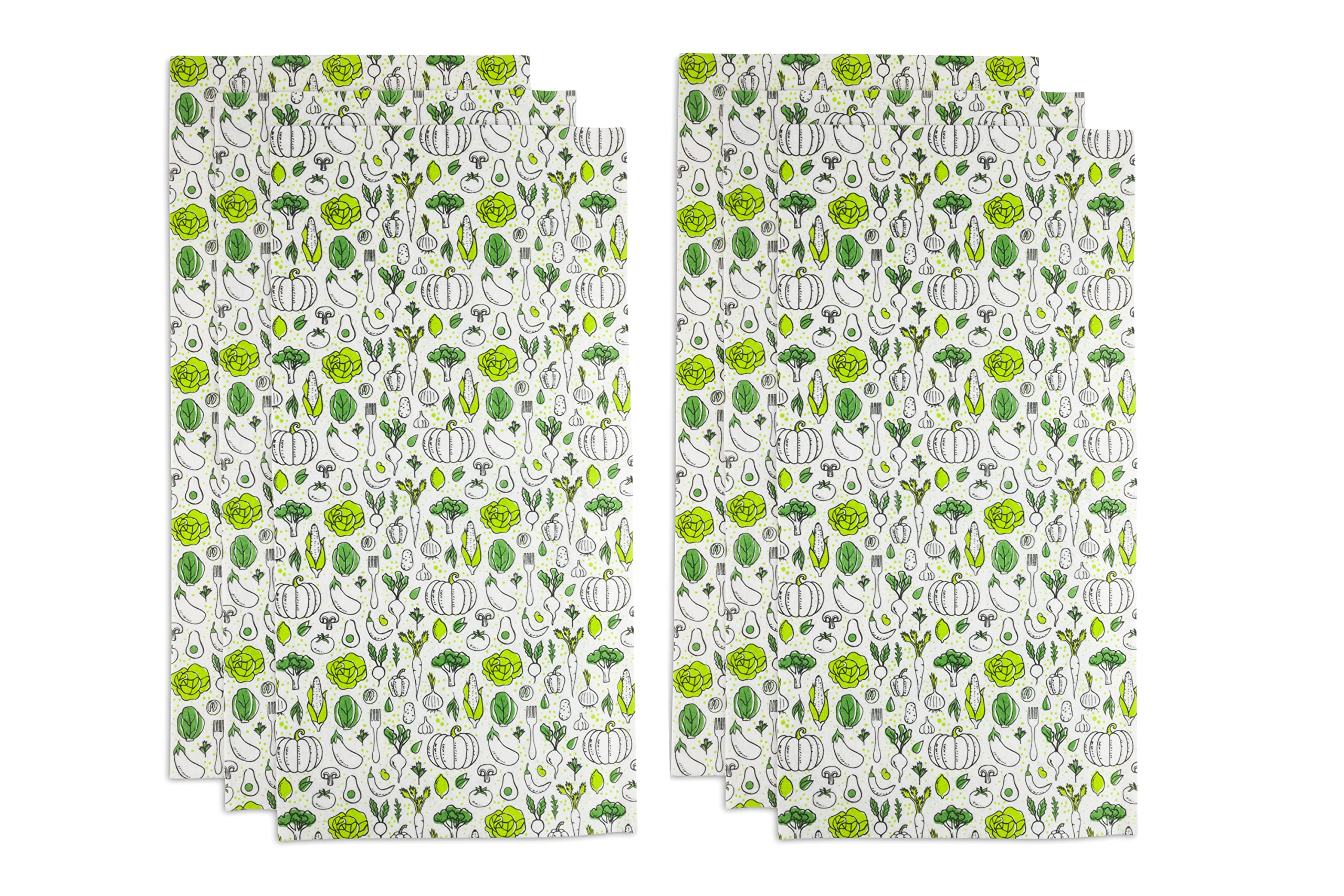 CORE Home Refrigerator Veggie Green 8 x 7 Viscose Bin Liner Pack of 6