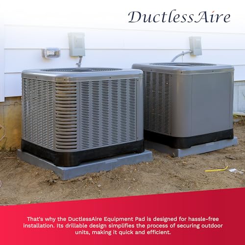 DuctlessAire Equipment Pad - Ductless Mini Split Air Conditioner Heat Pump Condenser Pads - Anti-Slip Outdoor Ground Mounting Base for HVAC Unit - Outdoor Condenser Unit Pad (32" W x 32" L x 3" H)