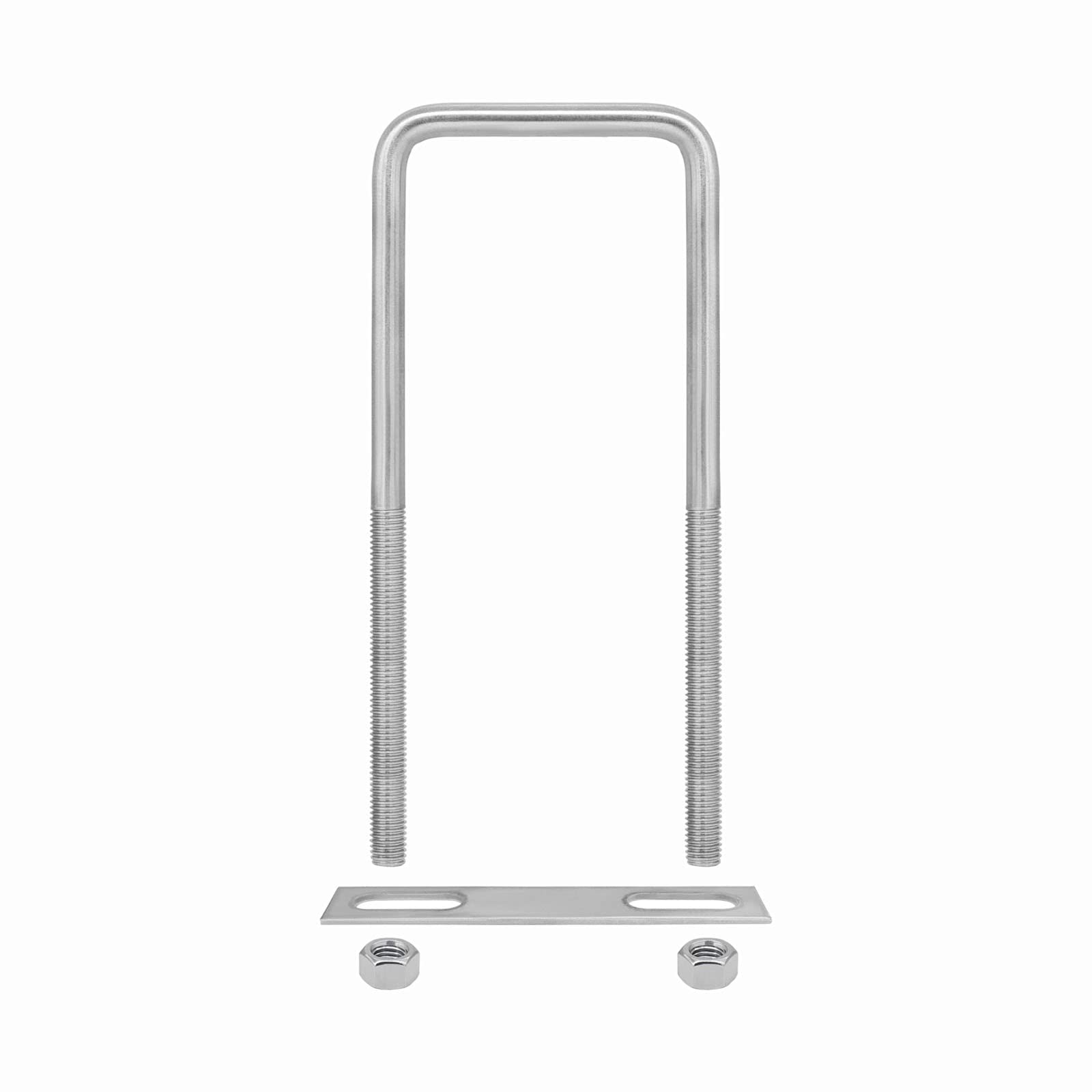 FOCMKEAS 304 Stainless Steel Square U-Bolts 1-3/8"(35mm) Inner Width, 3.54"(90mm) Length Stainless M6 with Nuts, Frame Plate, Accessories for Automobiles Trailer, Boat Trailer Industrial Parts